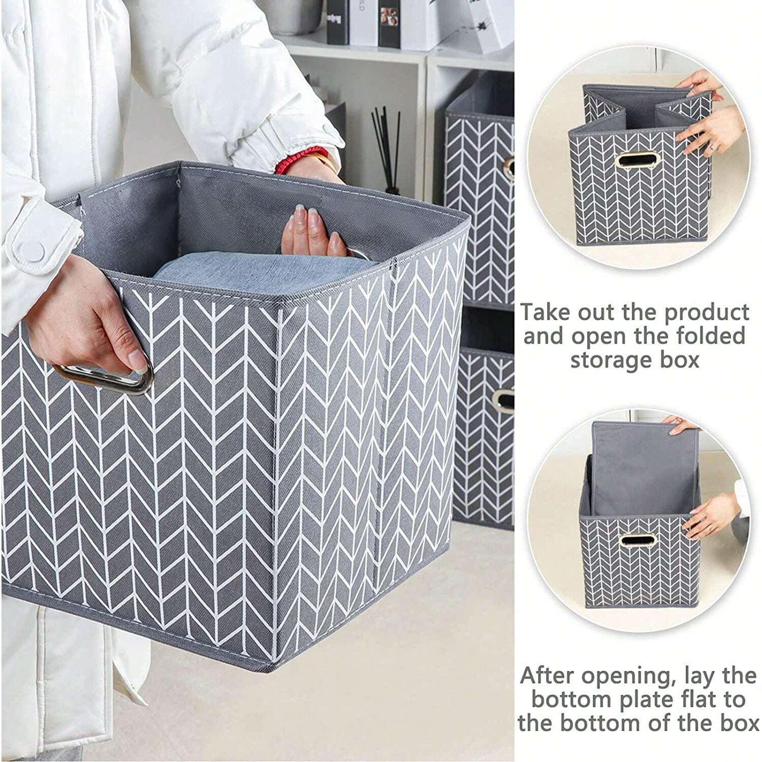 Folding Storage Boxes In The Shape Of A Folding Cube With Metal ...