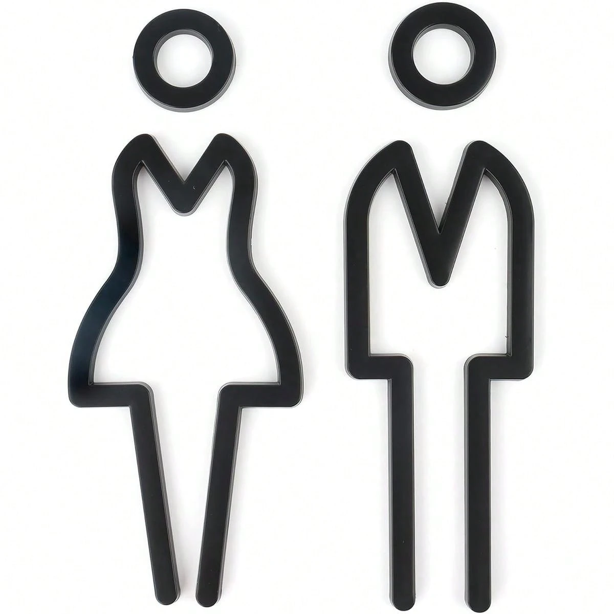 2Pcs/Set Acrylic Adhesive Backed Men's And Women's Bathroom Sign ...