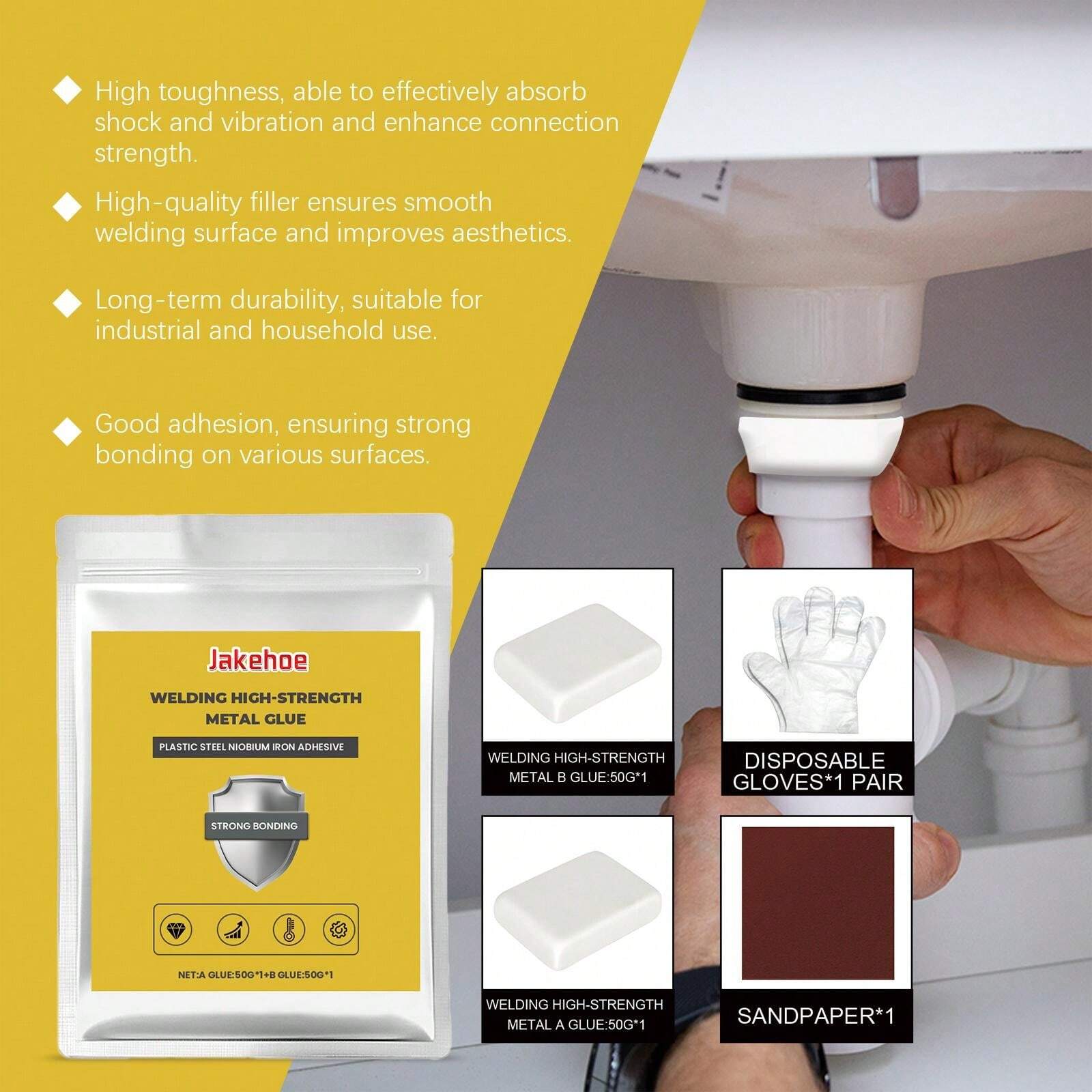 High Strength Metal Glue, Multi-Purpose Strong Metal Filler Clay, Metal ...