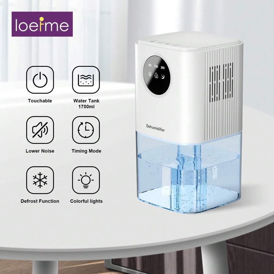 loefme Electric Portable Dehumidifier 1.7L Auto Defrost Silent Quiet ...