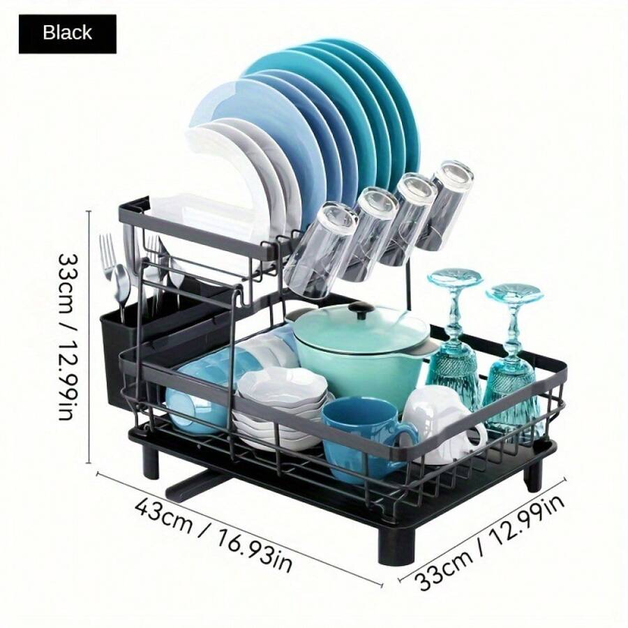 1pc Kitchen Dish Organizer, Removable Dish Rack And Drainer, Dish ...