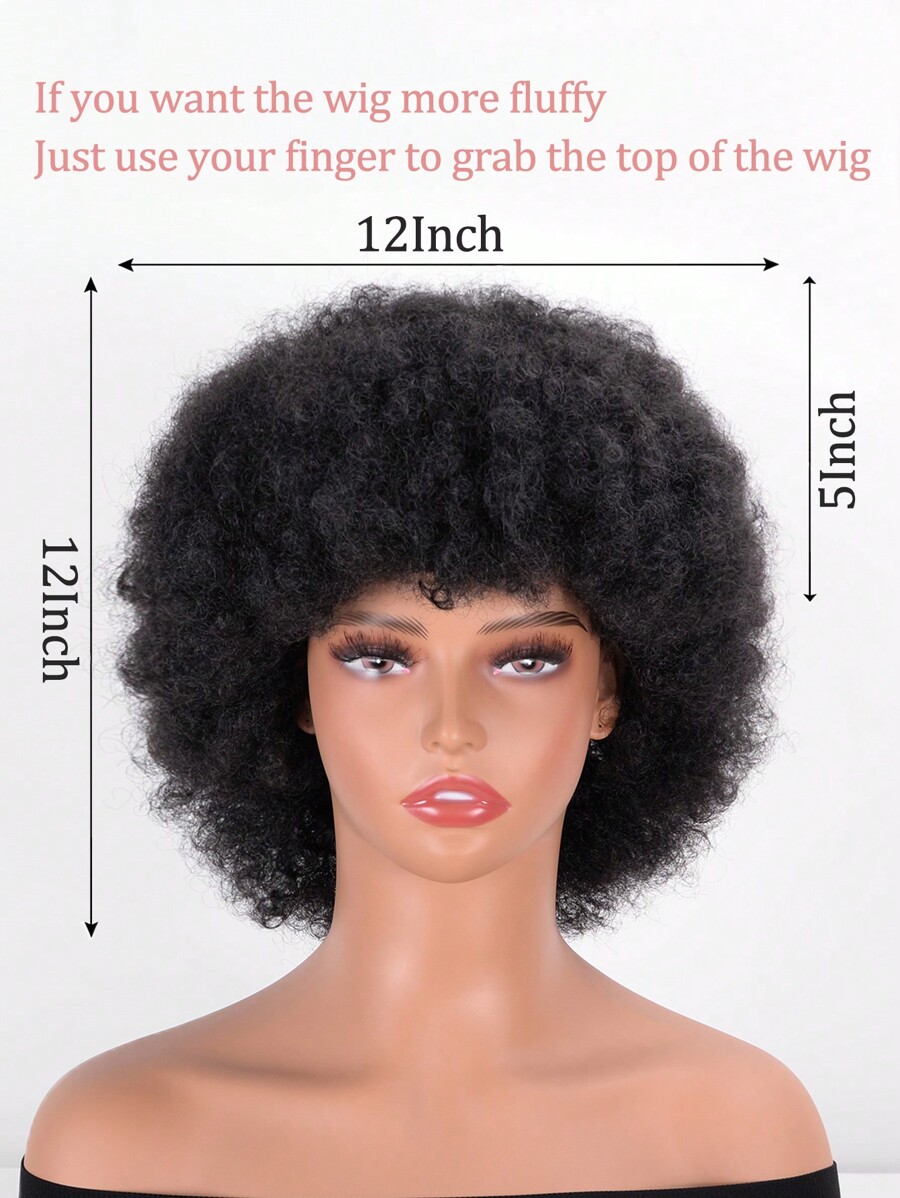 Perucas afro para mulheres, peruca afro fofa e pequena, sem cola, para ...