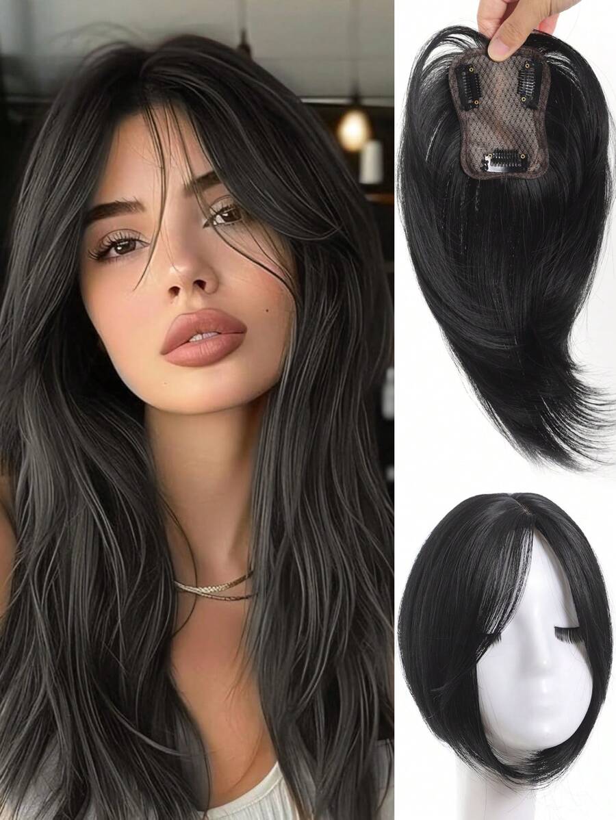 Eight Character Bangs Wig Piece For Women With Extra Hair Volume On Top ...