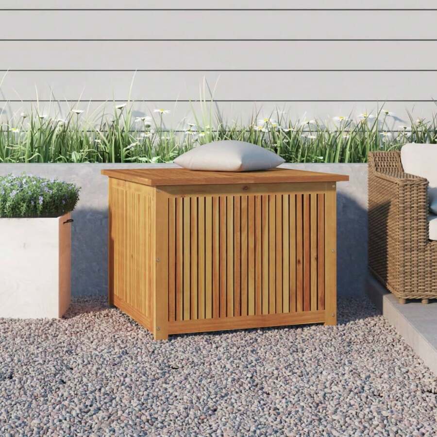 Acacia Wood Patio Storage Box Outdoor Furniture 29.5 Inch Durable ...