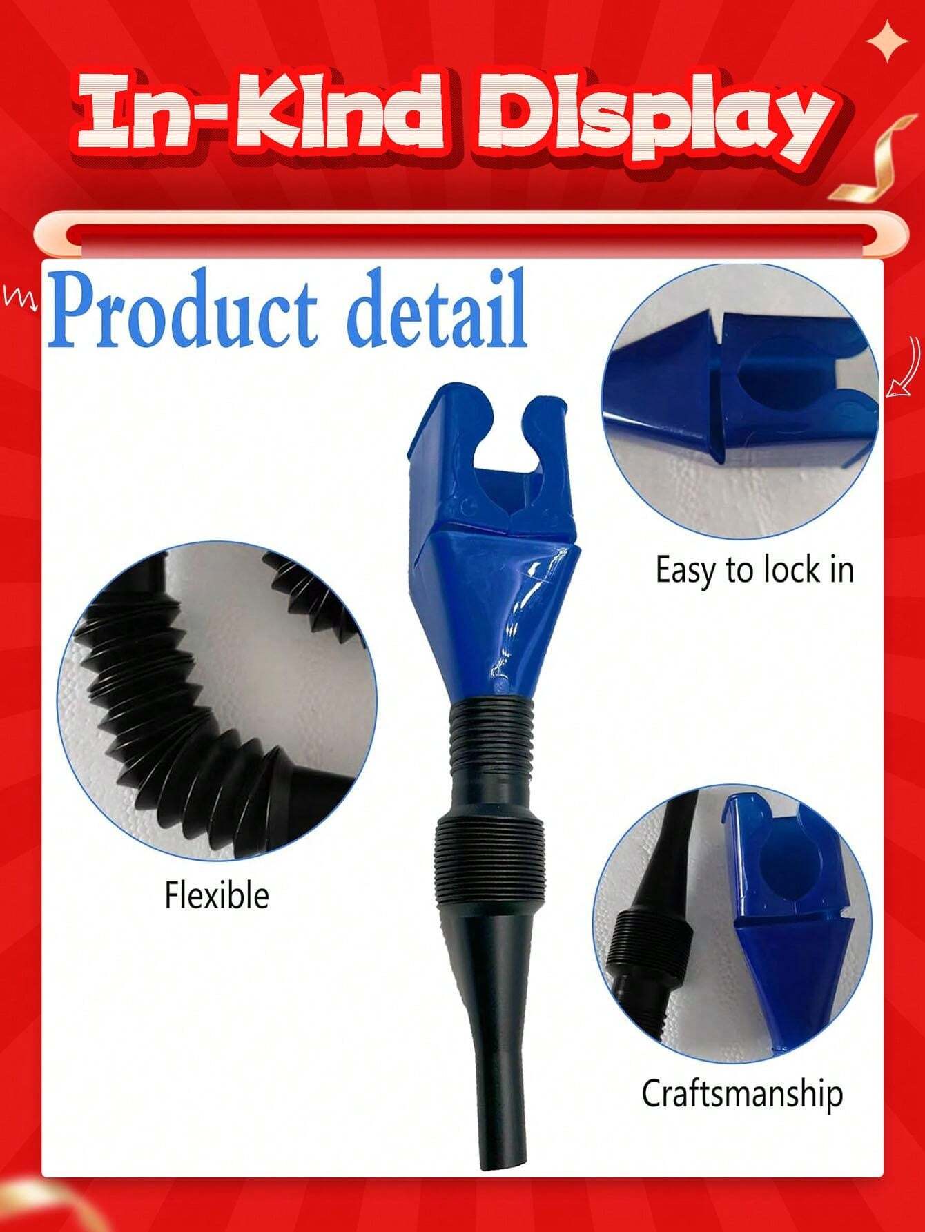 Flexible Draining Tool Snap Funnel Retractable Automotive Fuel Funnel ...