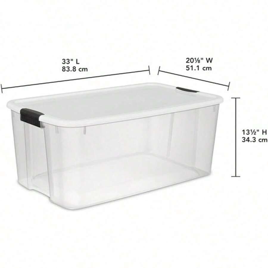 116 Qt Ultra Latch Box, Stackable Storage Bin With Lid, Plastic ...