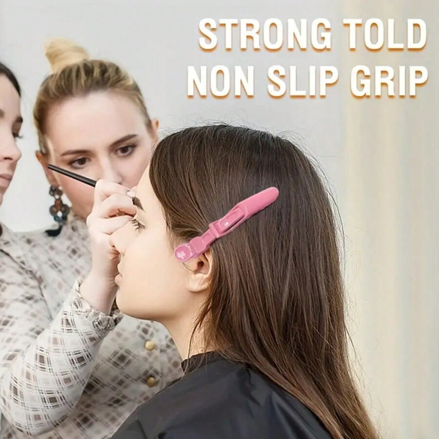 6/12pcs Pink Alligator Hair Clips, Salon Professional Duckbill Clips ...