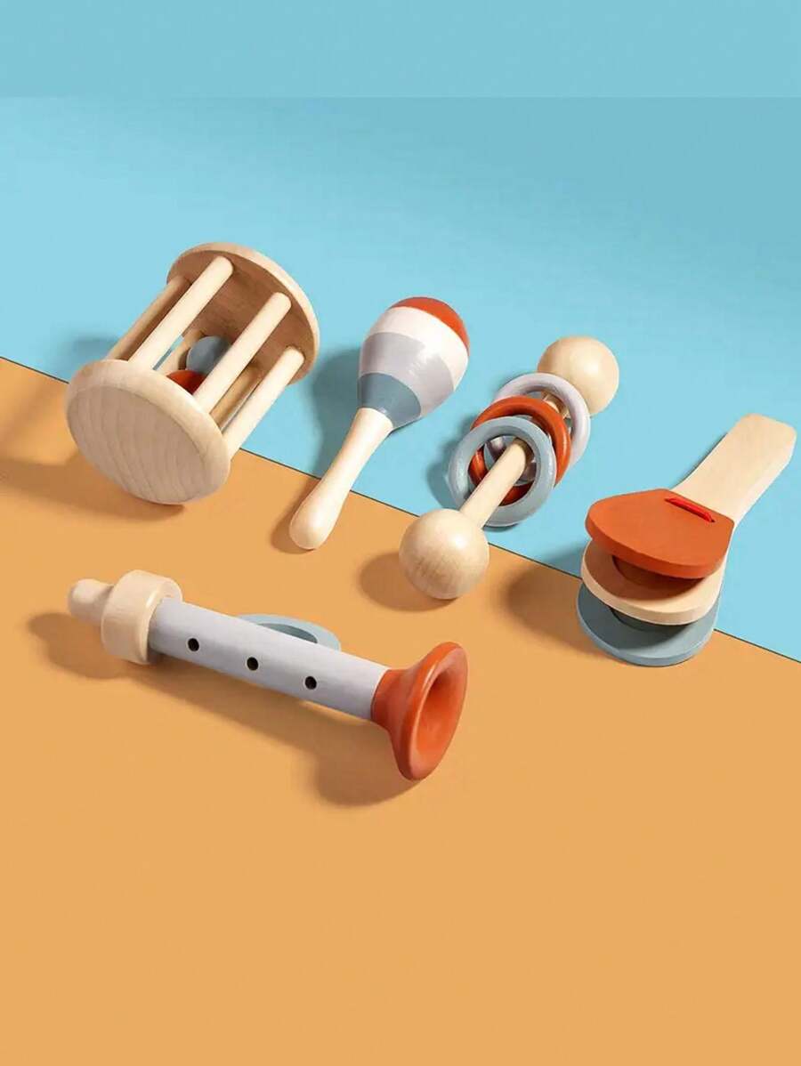 Conjunto de Brinquedo de Instrumento Musical de Madeira: Instrumentos de Percussão para ...