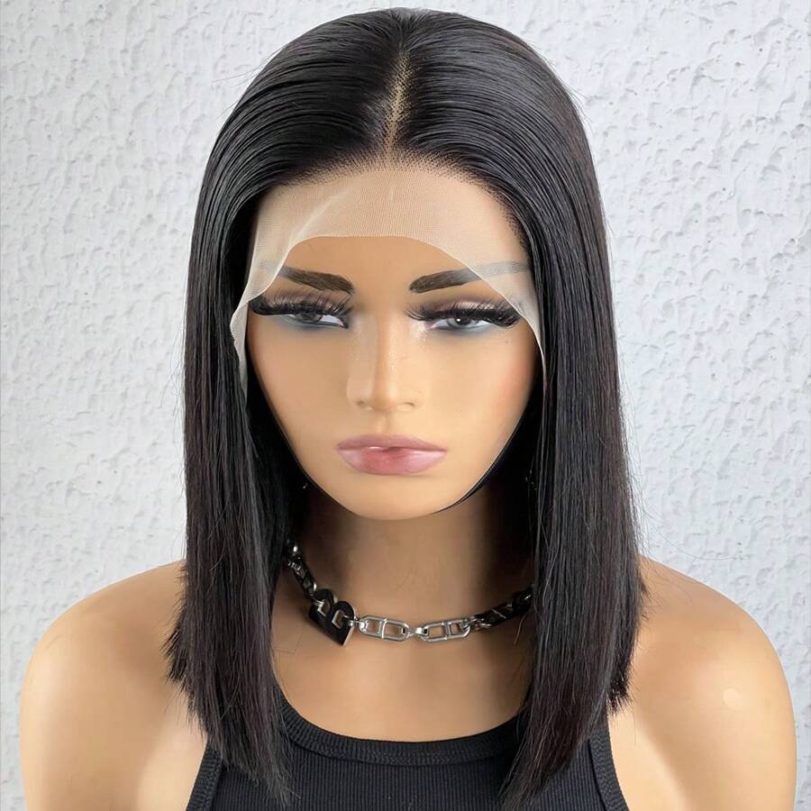 Bob Wig Human Hair 13x4 Frontal Lace Wig Human Hair 180 Density With