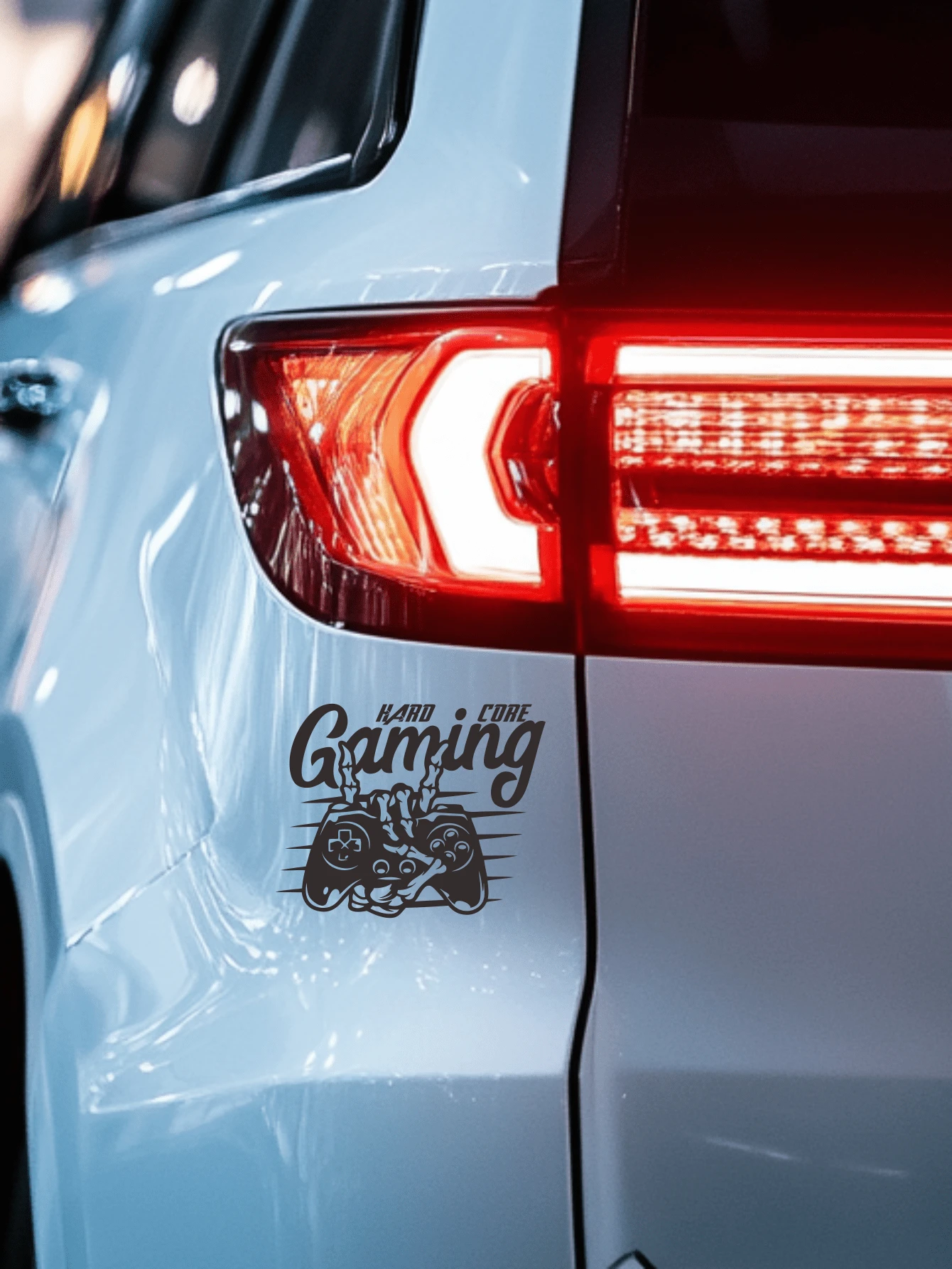 Gamer Car Sticker Set - Includes Headphone Skull Decal, Skull Hand ...