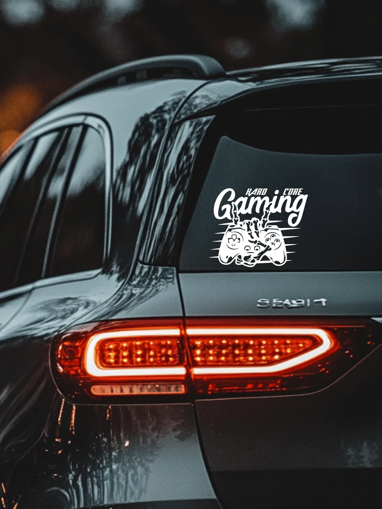 Gamer Car Sticker Set - Includes Headphone Skull Decal, Skull Hand ...