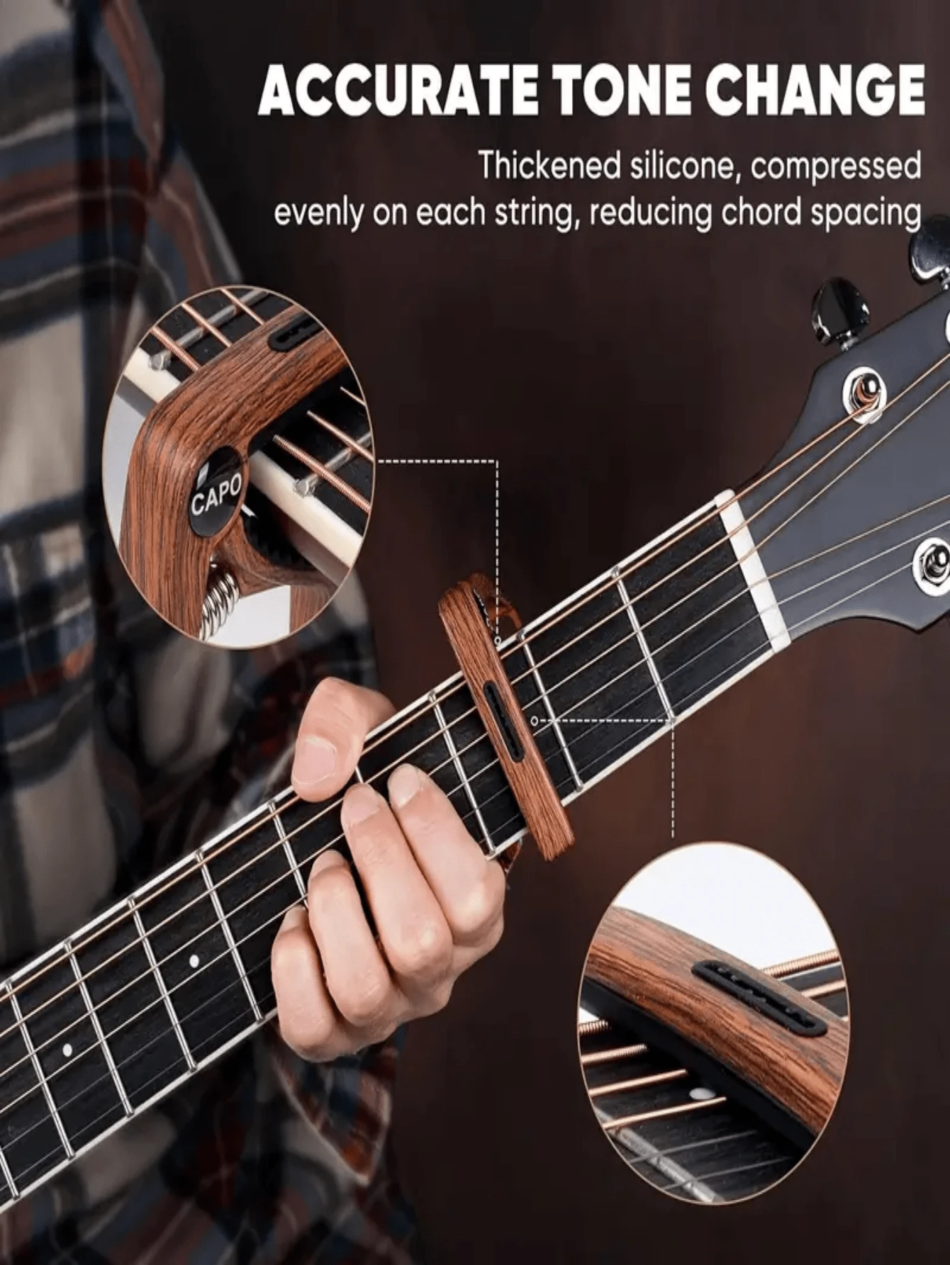 1pc High Quality Zinc Alloy 3-In-1 Guitar Capo, Suitable For Capo, Pick ...