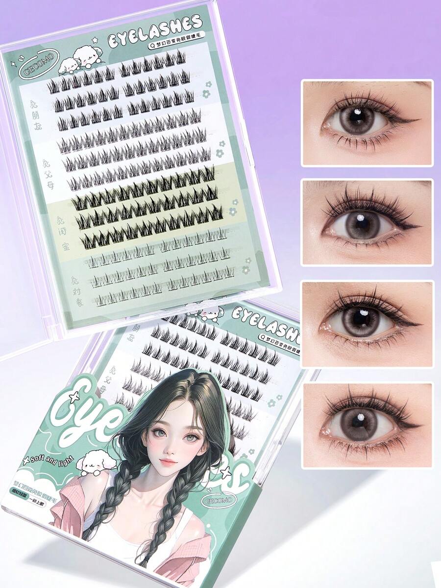 136 Clusters, C Curl, Versatile Goddess Glue-Free False Eyelashes ...