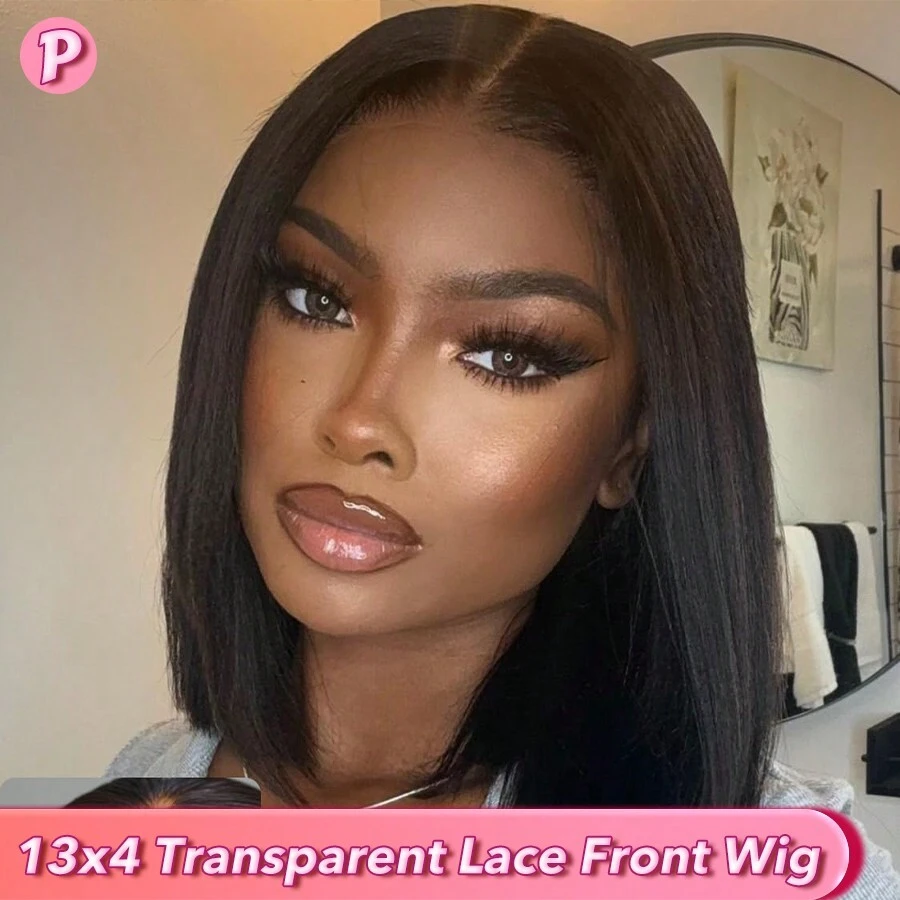 Bob Wig Human Hair 13x4 Frontal Lace Wig Human Hair 180 Density ...