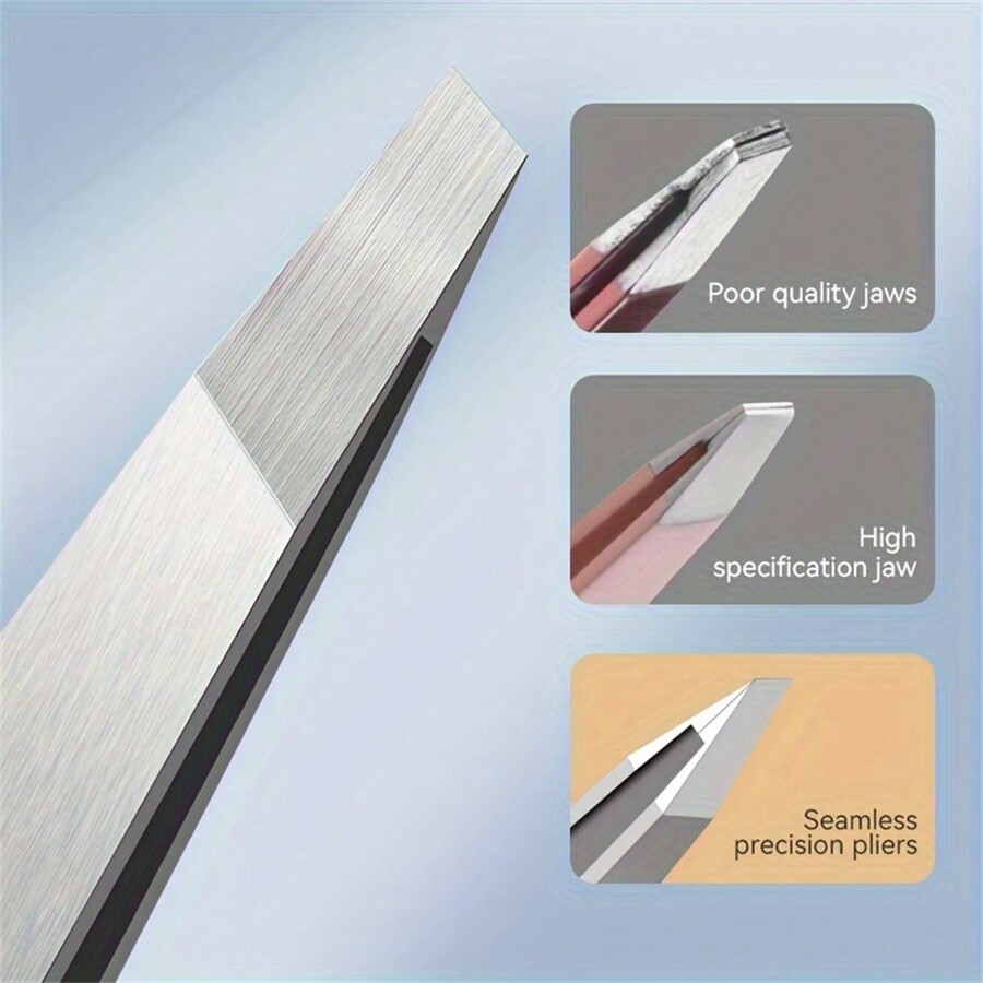 Precision Stainless Steel Tweezers For Eyebrow Hair Facial Hair Removal ...