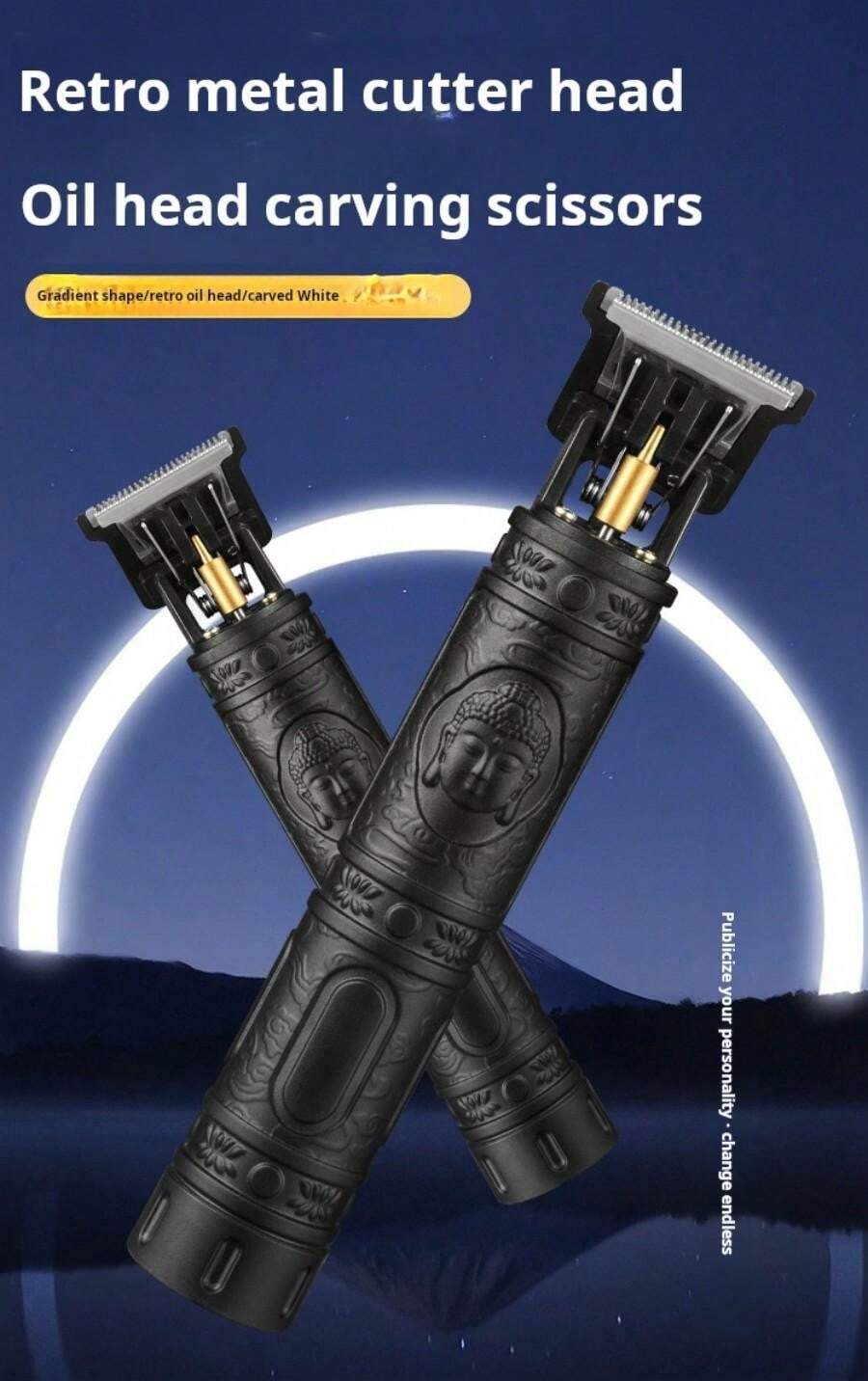 Rifinitore elettrico per capelli professionale senza fili a batteria, tagliacapelli e barba, set ...