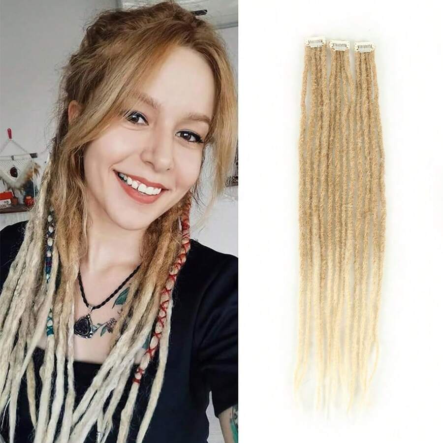 Boho Dreadlock Extensions Curly Ended 24 Inch Handmade Box Braids Curly ...
