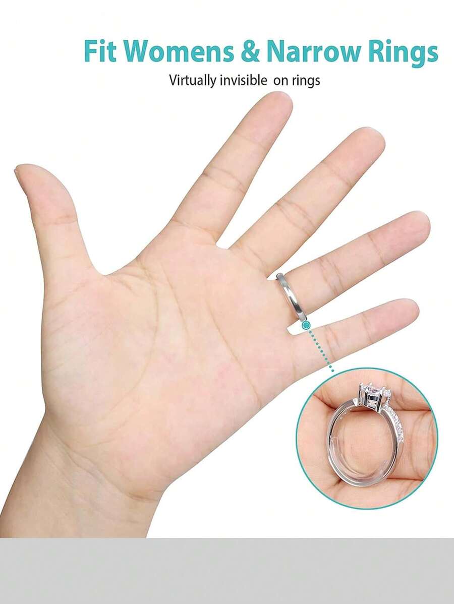 8pcs Invisible Ring Size Adjuster, Reducing Ring Guard For Loosen Rings ...
