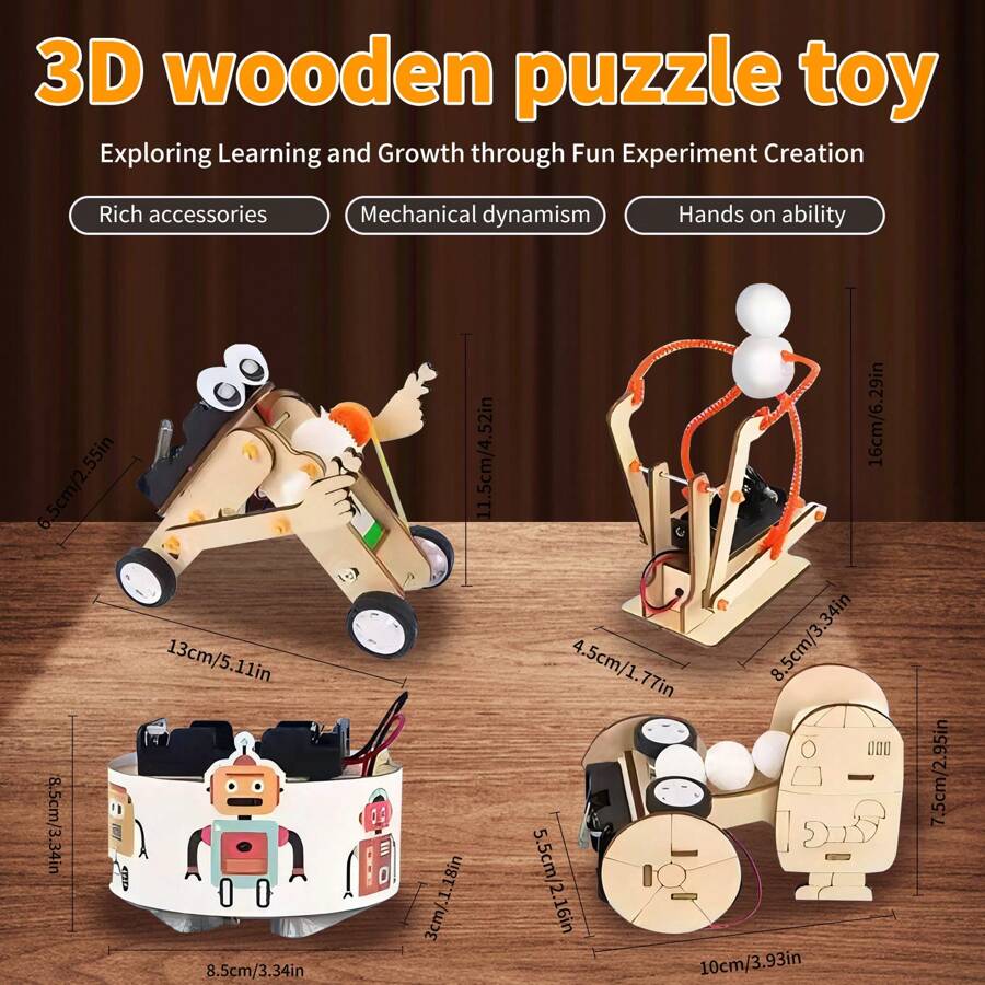 STEM DIY Wooden Science Experiment Kit, Creative Technology, Handmade ...