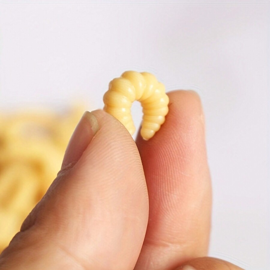 50pcs Simulated Larvae Fishing Lures, 2cm/0.79 Inch Artificial Bionic ...