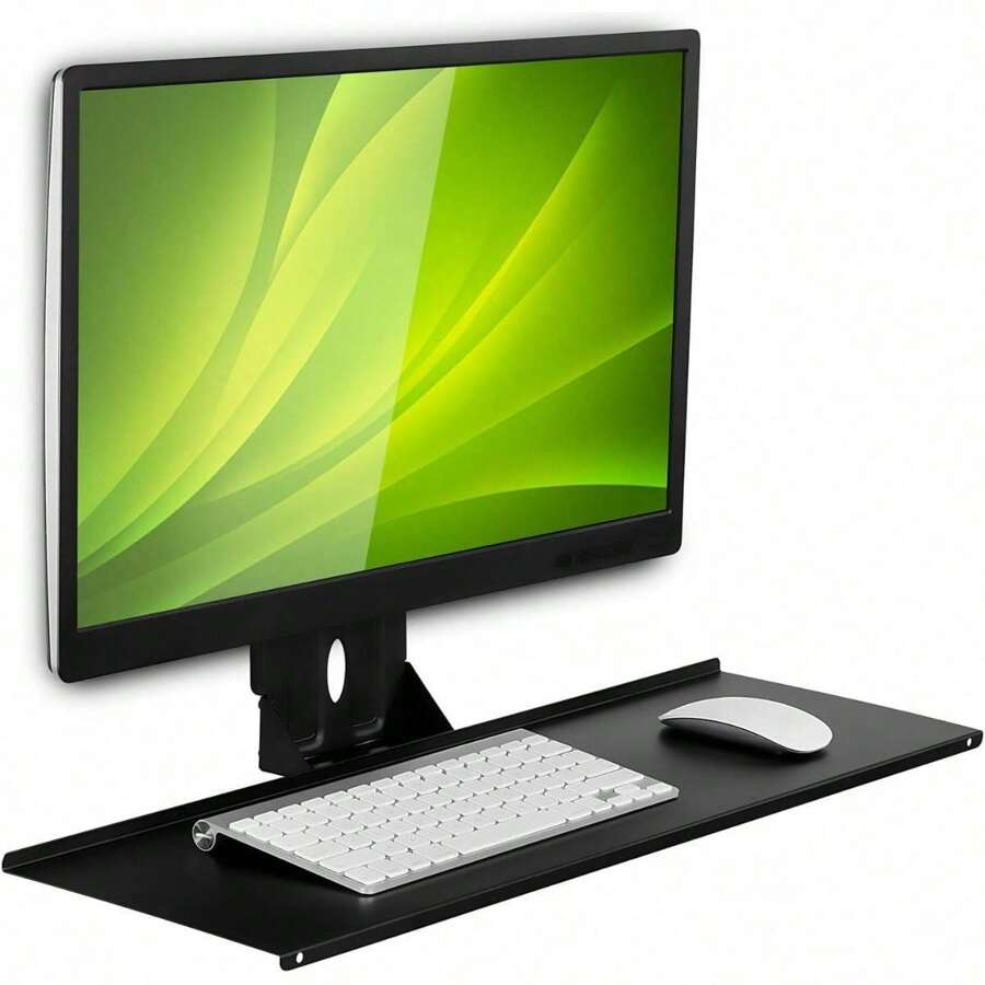 Monitor And Keyboard Wall With Keyboard Tray | Adjustable Computer Wall ...