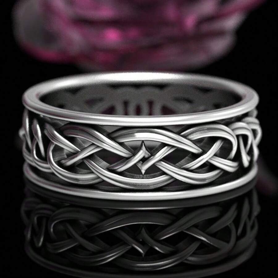 2pcs Vintage Matching Celtic Wedding Rings, Sterling Celtic Ring Set ...