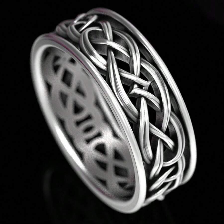 2pcs Vintage Matching Celtic Wedding Rings, Sterling Celtic Ring Set ...