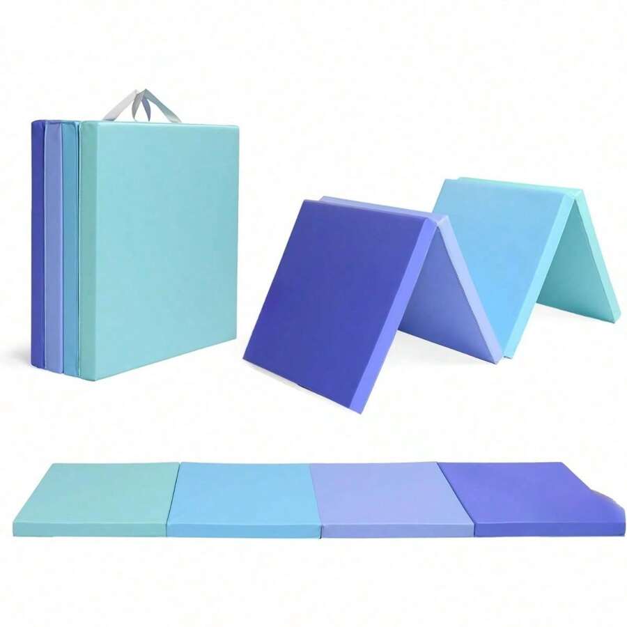 8 FT Folding Gymnastics Gym Exercise Aerobics Mat, 8'x 2' X 2" PU ...