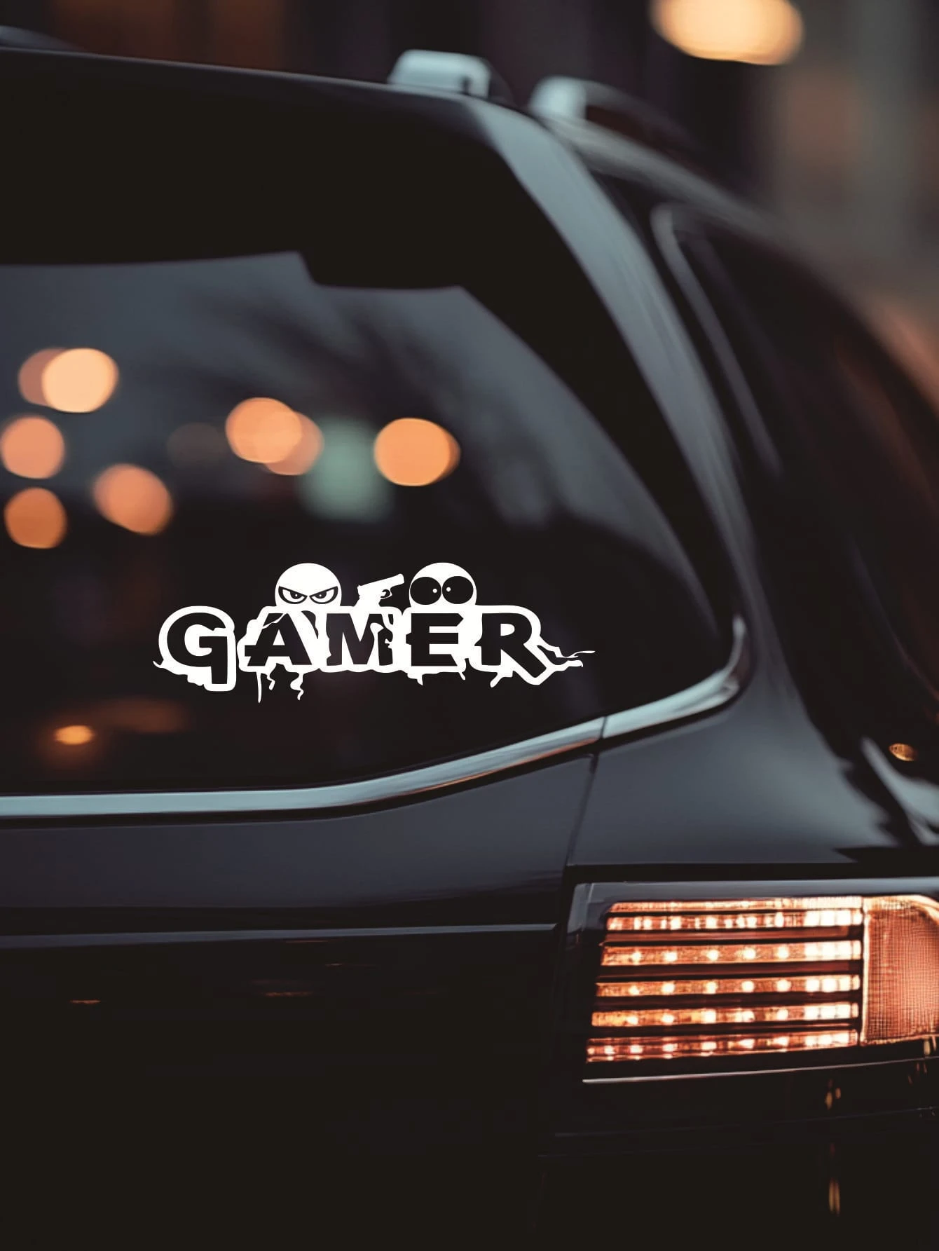 Gamer Car Sticker Set - Includes Headphone Skull Decal, Skull Hand ...