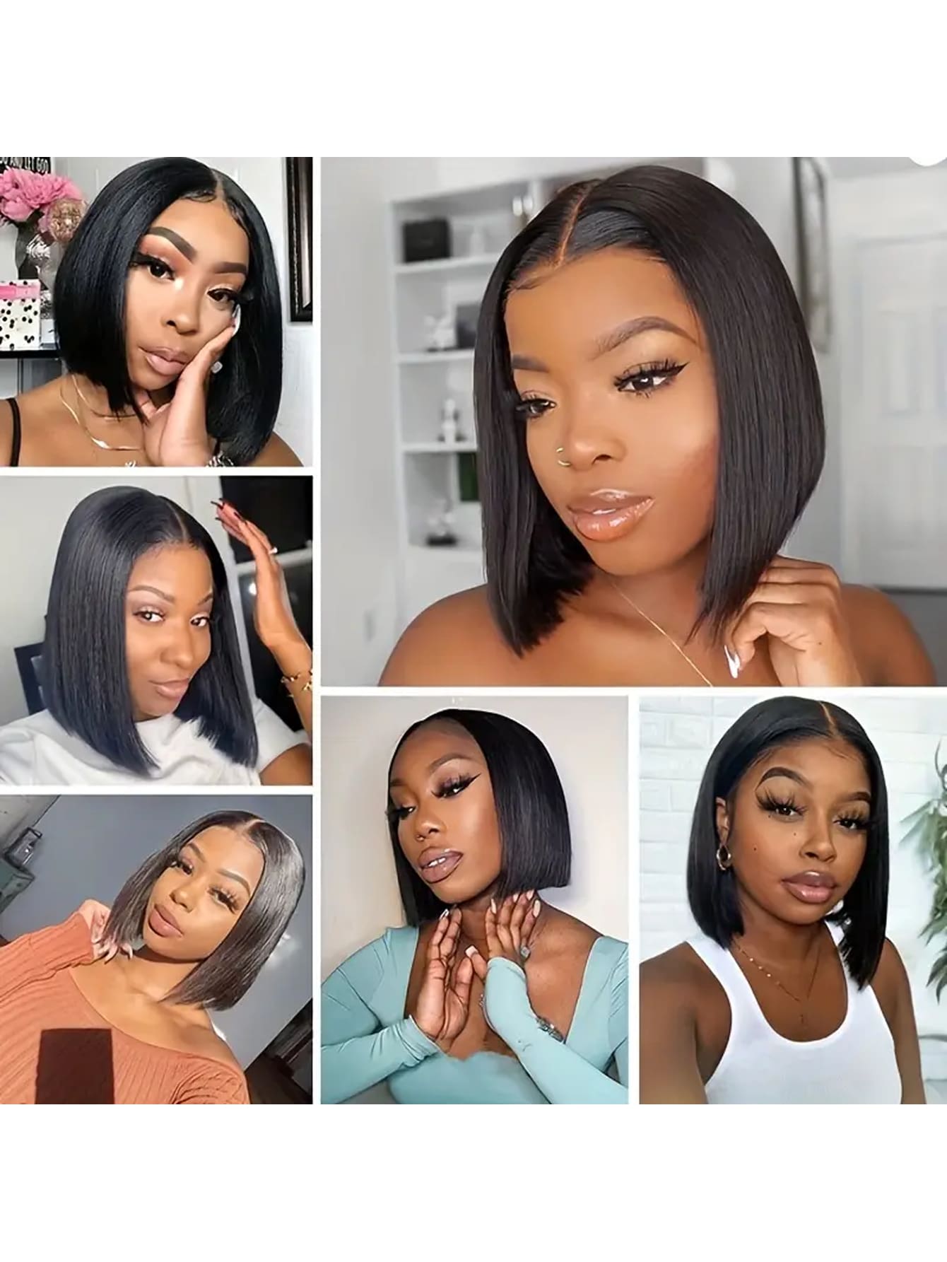 16 polegadas desconto 13x4 frente renda bob peruca cabelo humano cor ...