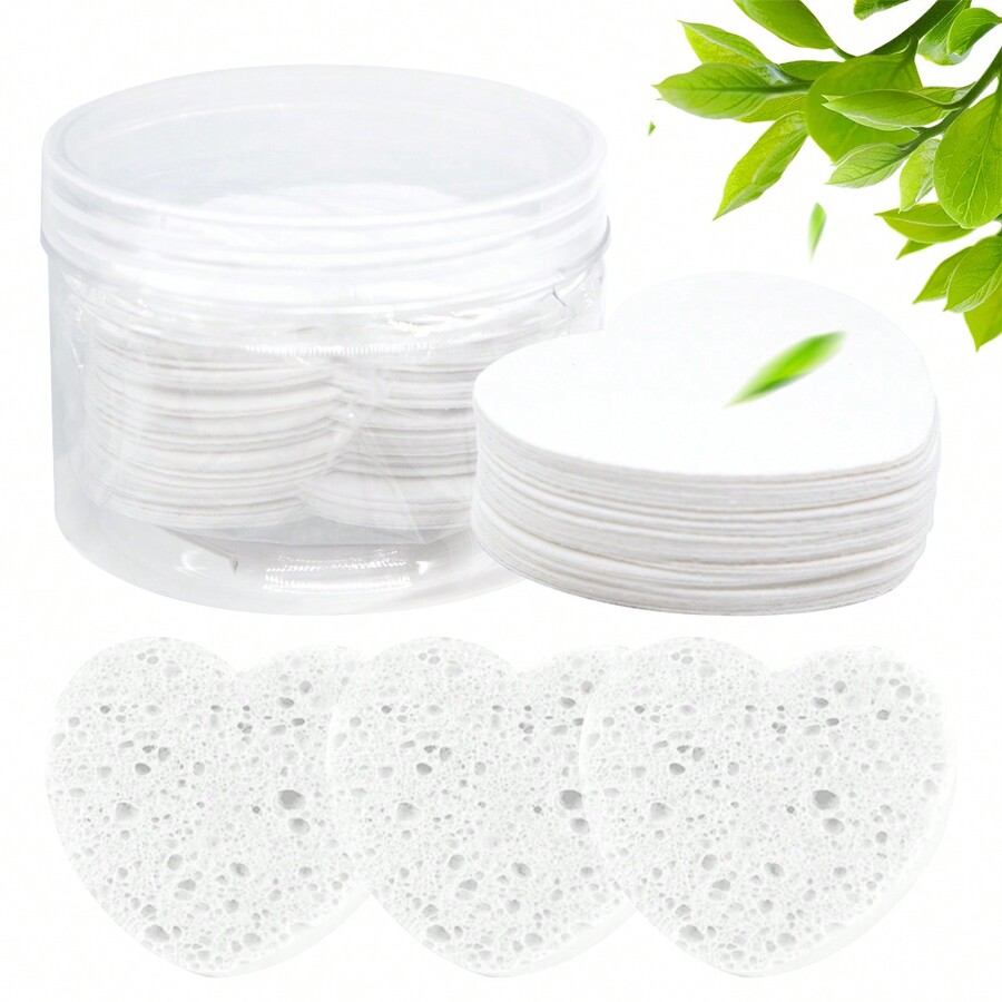 50 Compressed Face Sponge Natural Face Exfoliator Disposable Face ...