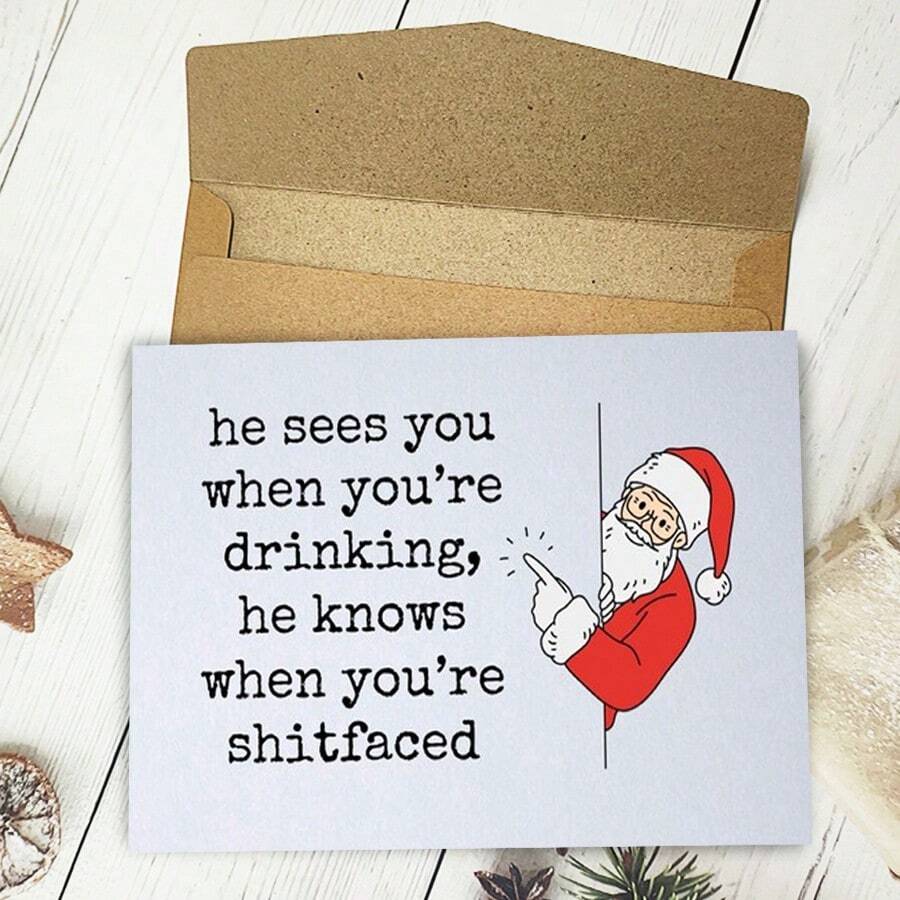 1pc Funny Christmas Cards For Friends, Rude Christmas Cards, Funny ...
