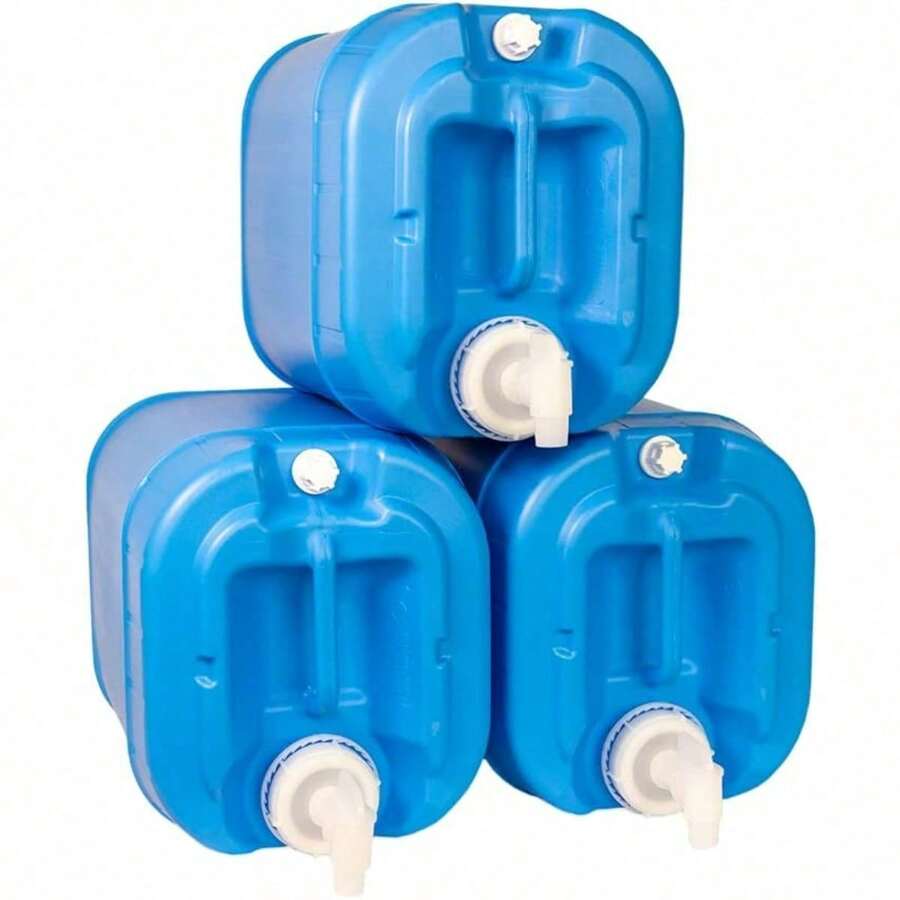5 Gallon Stackable Water Containers (3-Pack) | Durable Indoor Outdoor ...