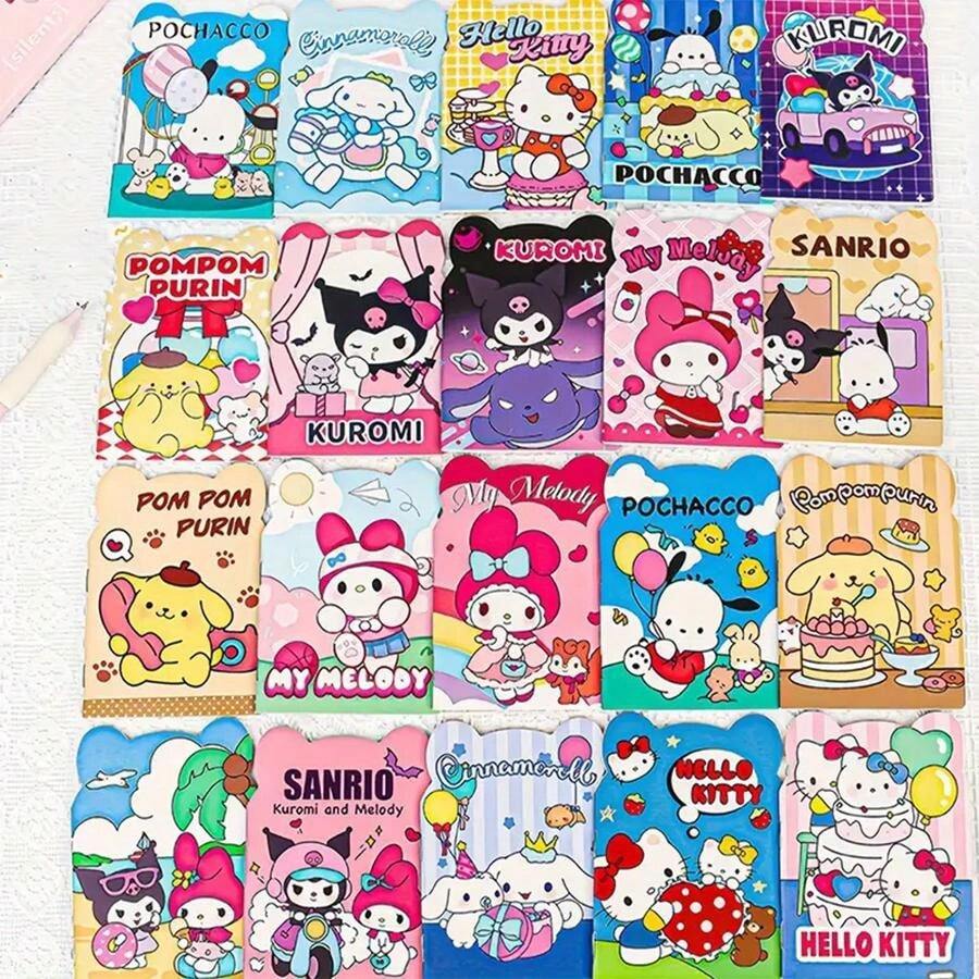 Sanrio 20pcs Mini Steno Notebooks Themed Pocket Memo Pads With Dividers ...