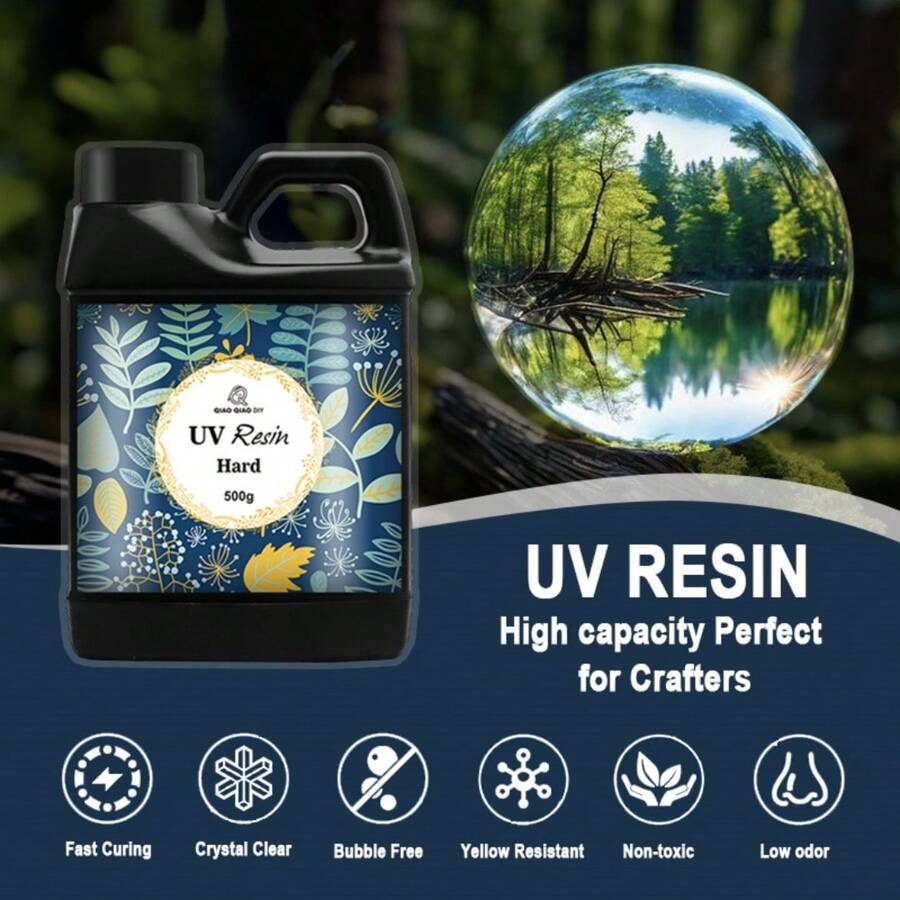 UV-hars 500g bulk Geen geur Upgrade heldere UV-epoxyhars Harde snel uithardende harskit Sieraden ...