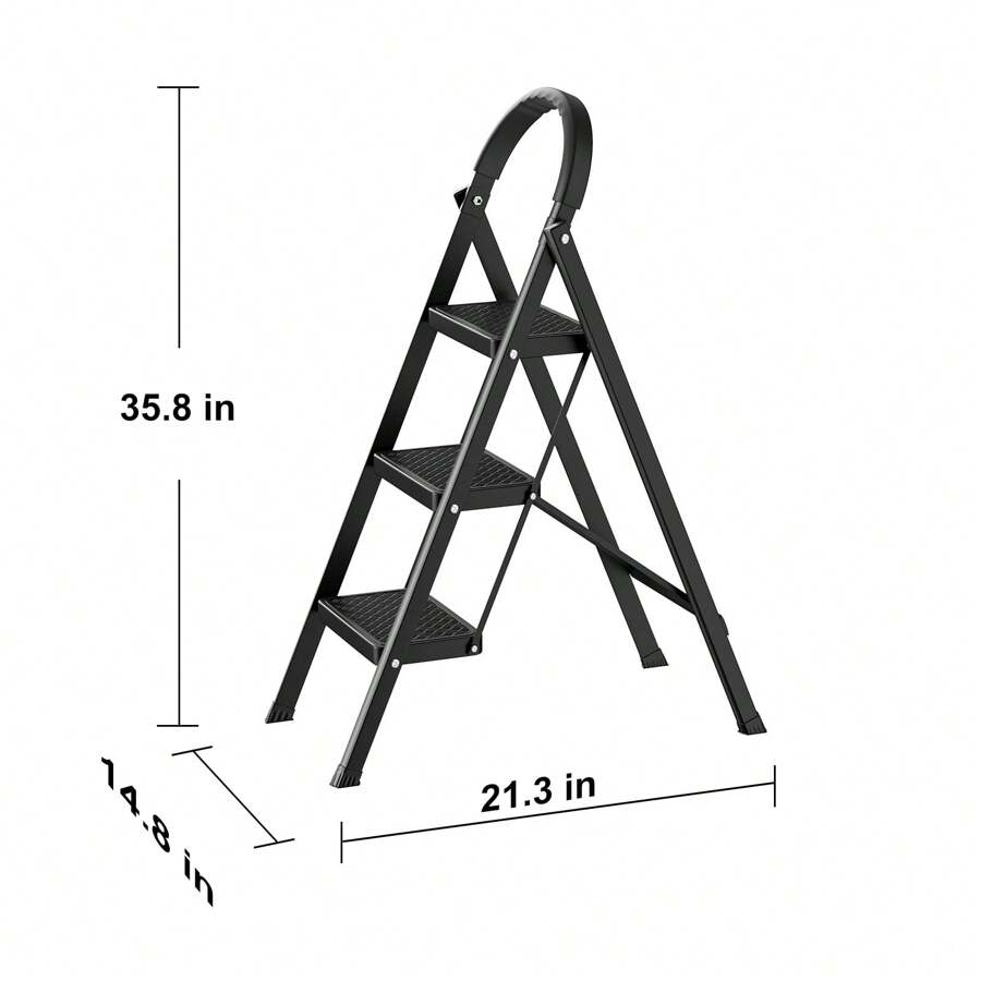 Step Ladder, 3 Step Ladder Folding Step Stool, Multi-Purpose ...