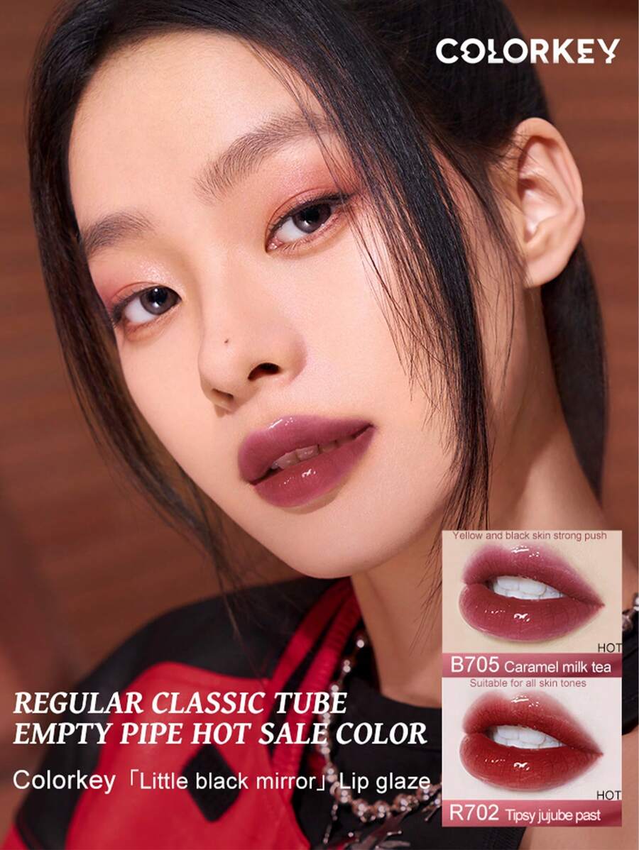 COLORKEY Tinte de brillo de cristal con color, brillo labial hidratante para mujeres, 1.7g ...