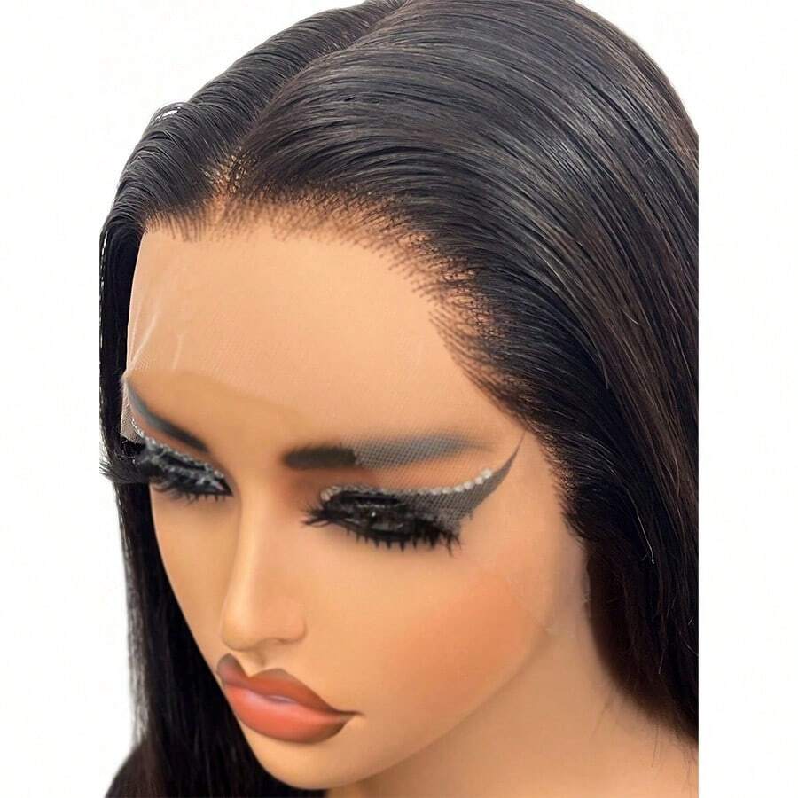 Perruques à front en dentelle droite 13x6 en cheveux humains, densité de 200, avec dentelle ...