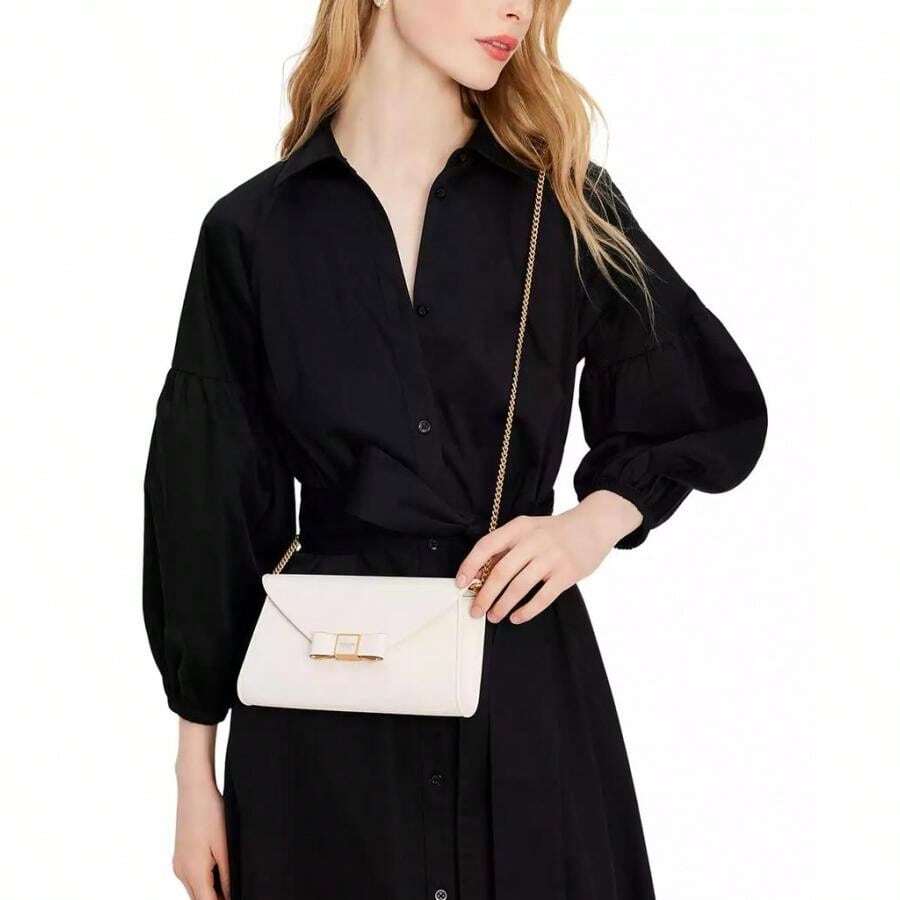 Kate Spade New York An Bow Embellished Saffiano Leather Envelope Flap ...