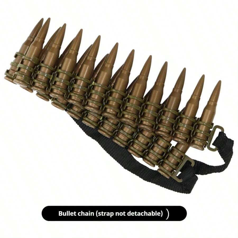 1pc Realistic Fake Machine Gun Bullet Chain, Pirate Props Plastic ...