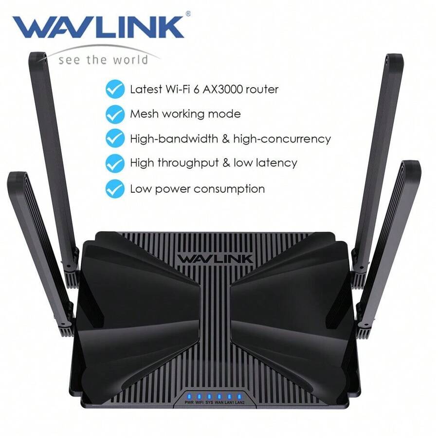 WAVLINK Wi-Fi 6 3000Mbps Router WIFI Wireless Extender Gaming Router MU ...