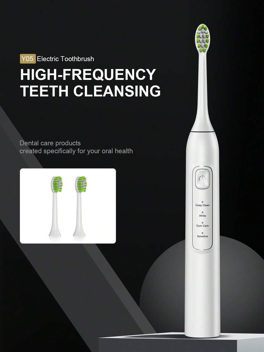 Soundwave Electric Toothbrush With 4 Modes For Deep Cleaning Between Teeth, 2 Brush Heads For ...