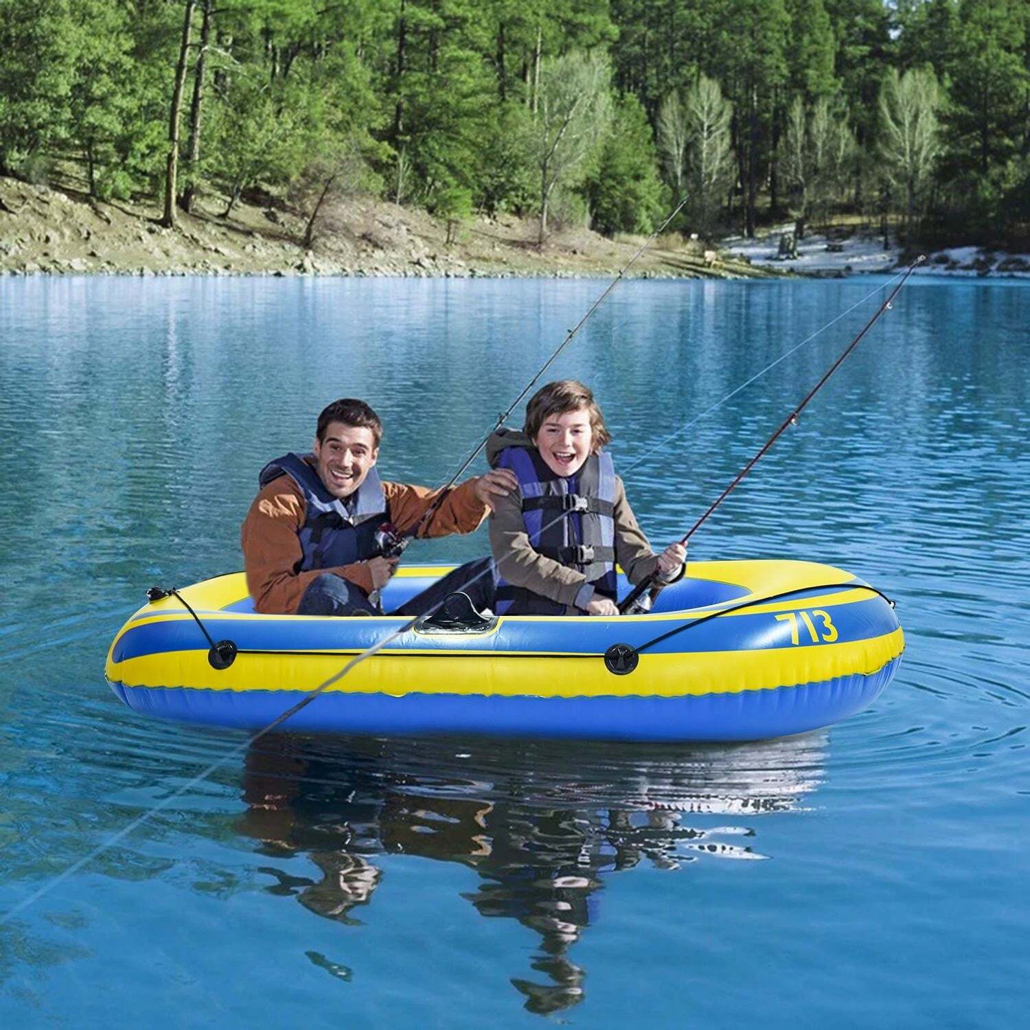 Bote inflable para estanques, lagos, ríos. El bote inflable incluye ...