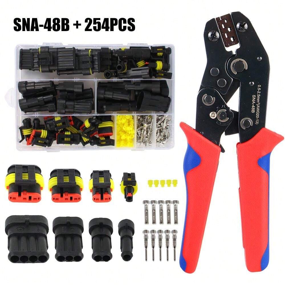 Connettori per cavi per auto Crimpatrice SNA-48B, 1/2/3/4 pin IP68 a prova d'acqua, terminali ...