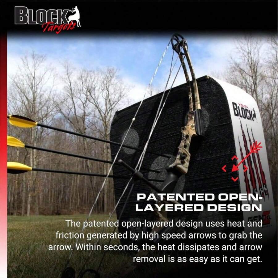 Block GenZ Youth Open Archery Arrow Target - Patented Open Layer Design, Easy Arrow Removal ...