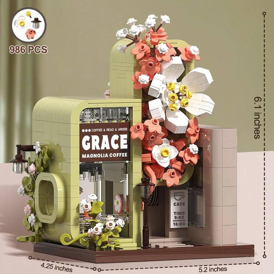 City Cafe Bouwset Koffiehuis Bouwstenen Street View Bloemencafé Huis ...