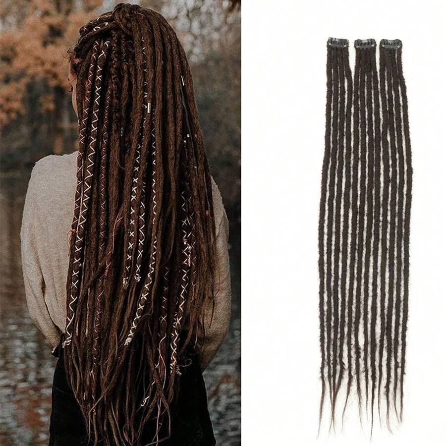 Boho Dreadlock Extensions Curly Ended 24 Inch Handmade Box Braids Curly ...