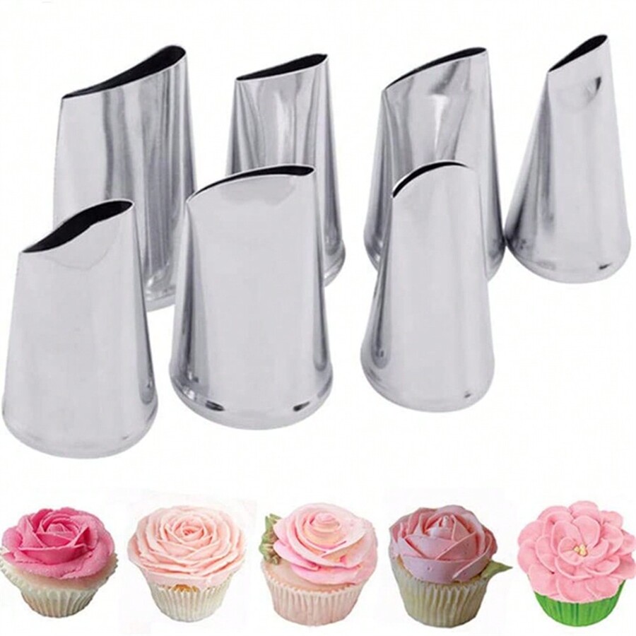 15PCS Grass Rose Petal Leaves Nozzles Piping Cake Decorating Tool ...