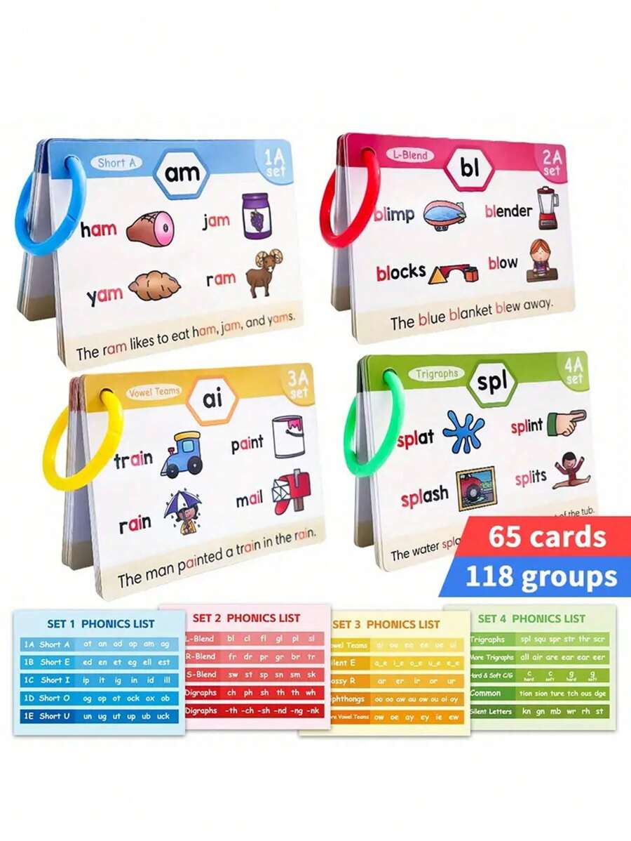 65-Pc Dual-Sided Flashcards With Audio - 20 Stages Of Speech, Blends ...