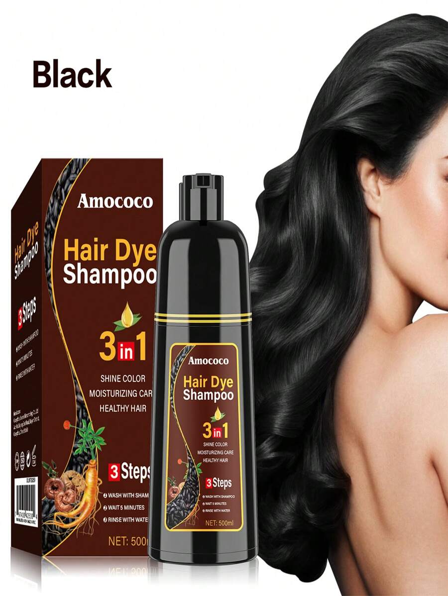 3-In-1 Hair Dye Balm, One Wash Color, Plant Essence Shampoo, Gentle ...
